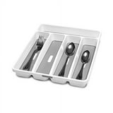 Madesmart Classic Small Silverware Tray with 5 Compartments, White ...