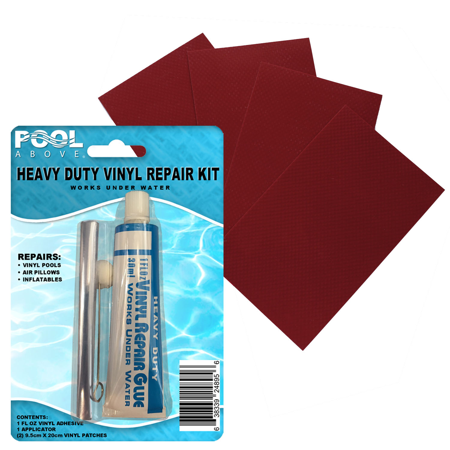Pool Above Heavy Duty Vinyl Patches | Repair Kit for Inflatables Boat ...