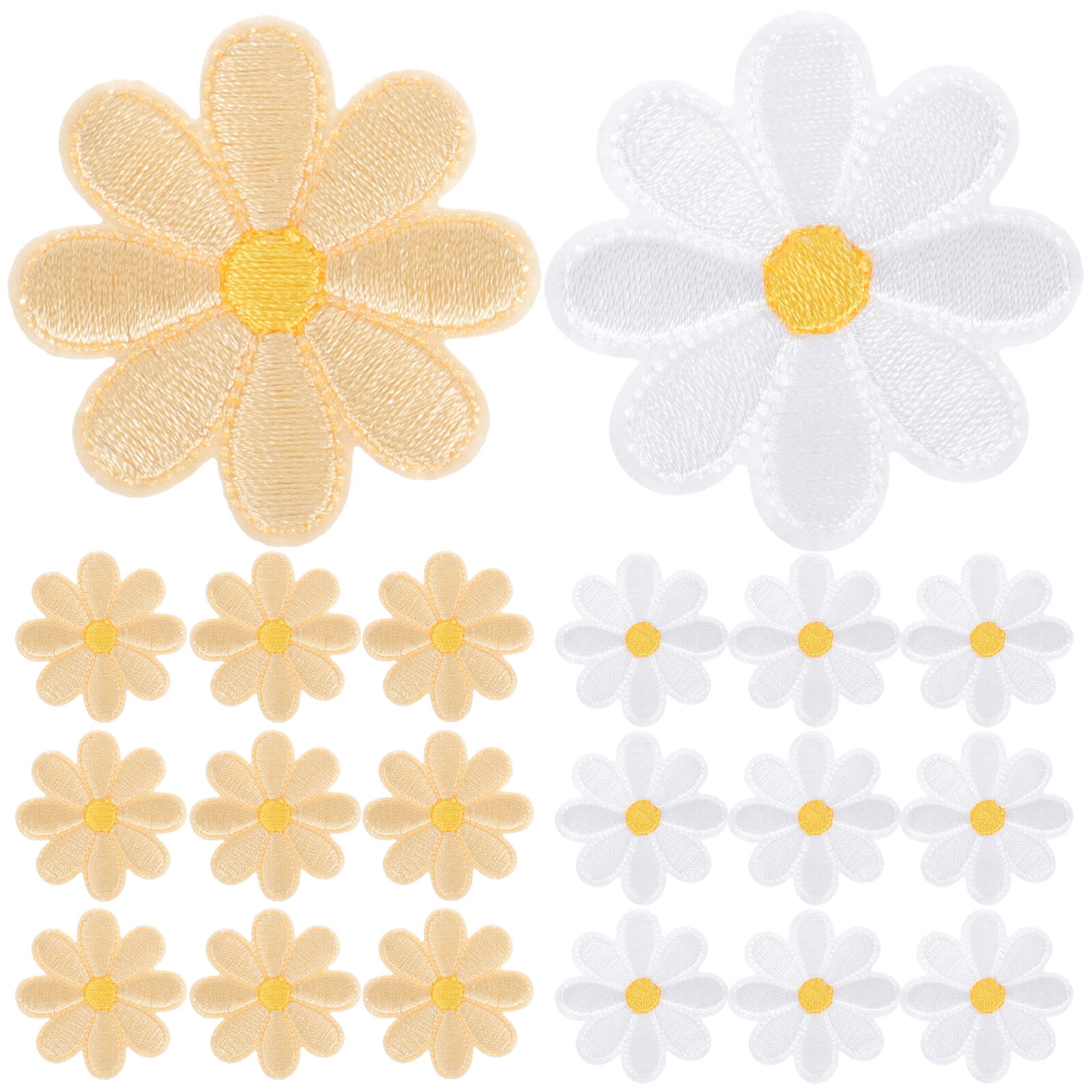 20pcs Iron On Patches Daisy Applique Patches Clothes Badges Sewing ...