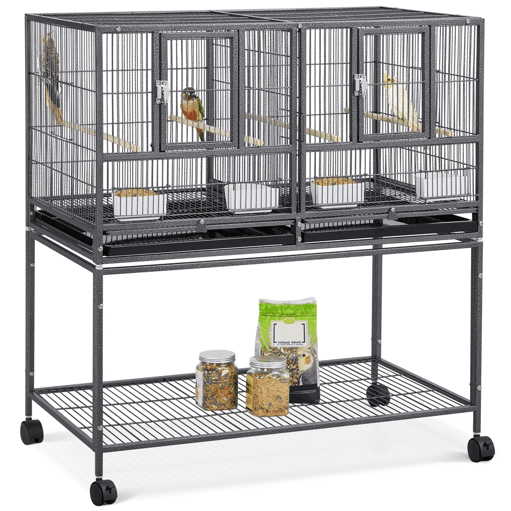 Click here for Yaheetech 41.5 Stackable Wide Bird Cage With Rolli... prices