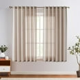 Curtainking 63 inch Linen Back Tab Curtains, Pair of Taupe Window ...
