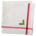 White Embroidered Holly Corner With Border Napkin (Set of 6) - Walmart.com