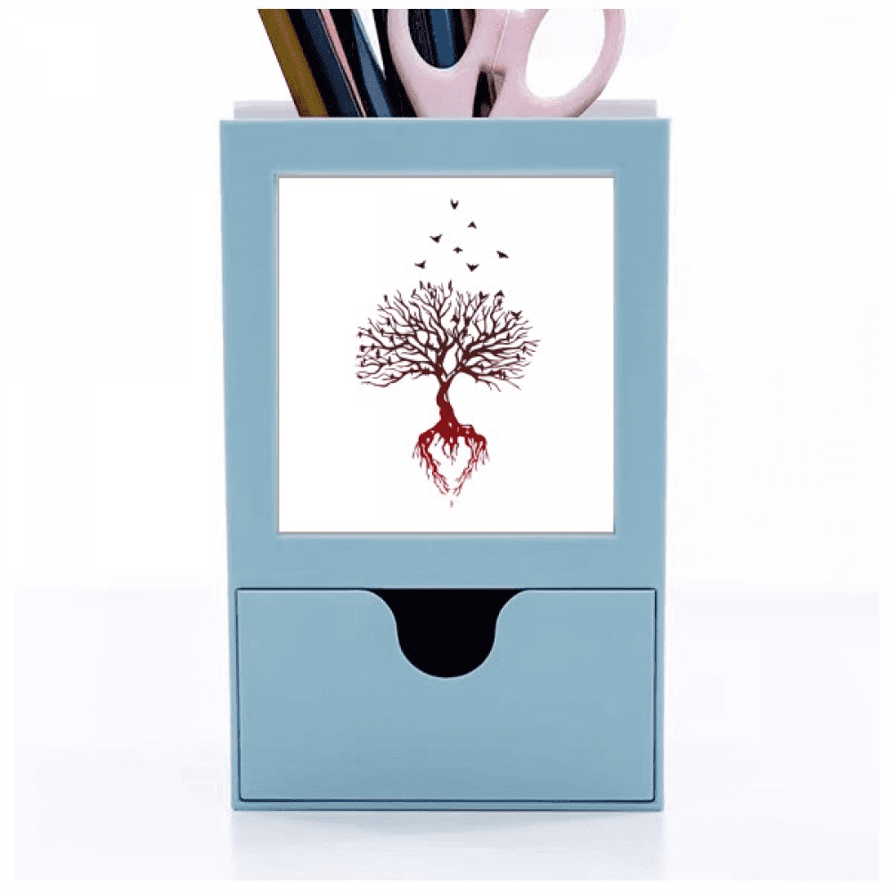 Tree Crow Flying Root Art Deco Fashion Desk Supplies Organizer Pen ...