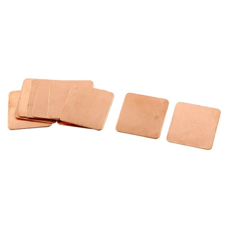 20mm x 20mm x 0.5mm Copper Square Thermal Pad Shim 10 PCS for PC Laptop ...
