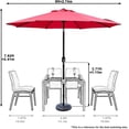 ABBLE Outdoor Patio Umbrella 9 Ft Stripe with Crank and Tilt, Weather ...