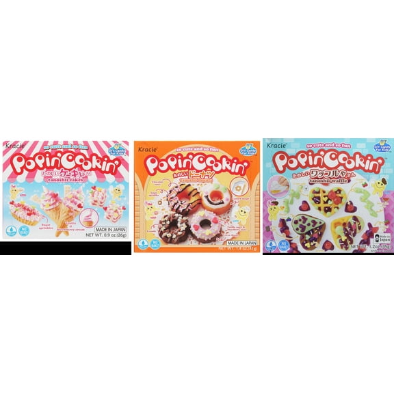 3 Pack Kracie Popin Cookin DIY Candy Kit, 3 Mixed Flavor (Bento ...