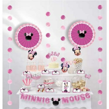 Minnie Mouse Birthday Party Tableware and Decoration Kit for 16 Guests ...