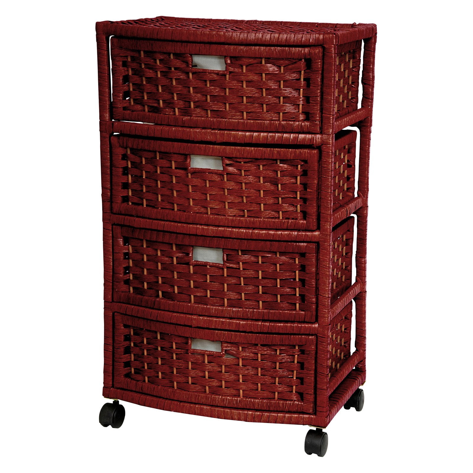 Oriental Furniture Natural Fiber Chest of Drawers, 3 Drawer, Mahogany ...