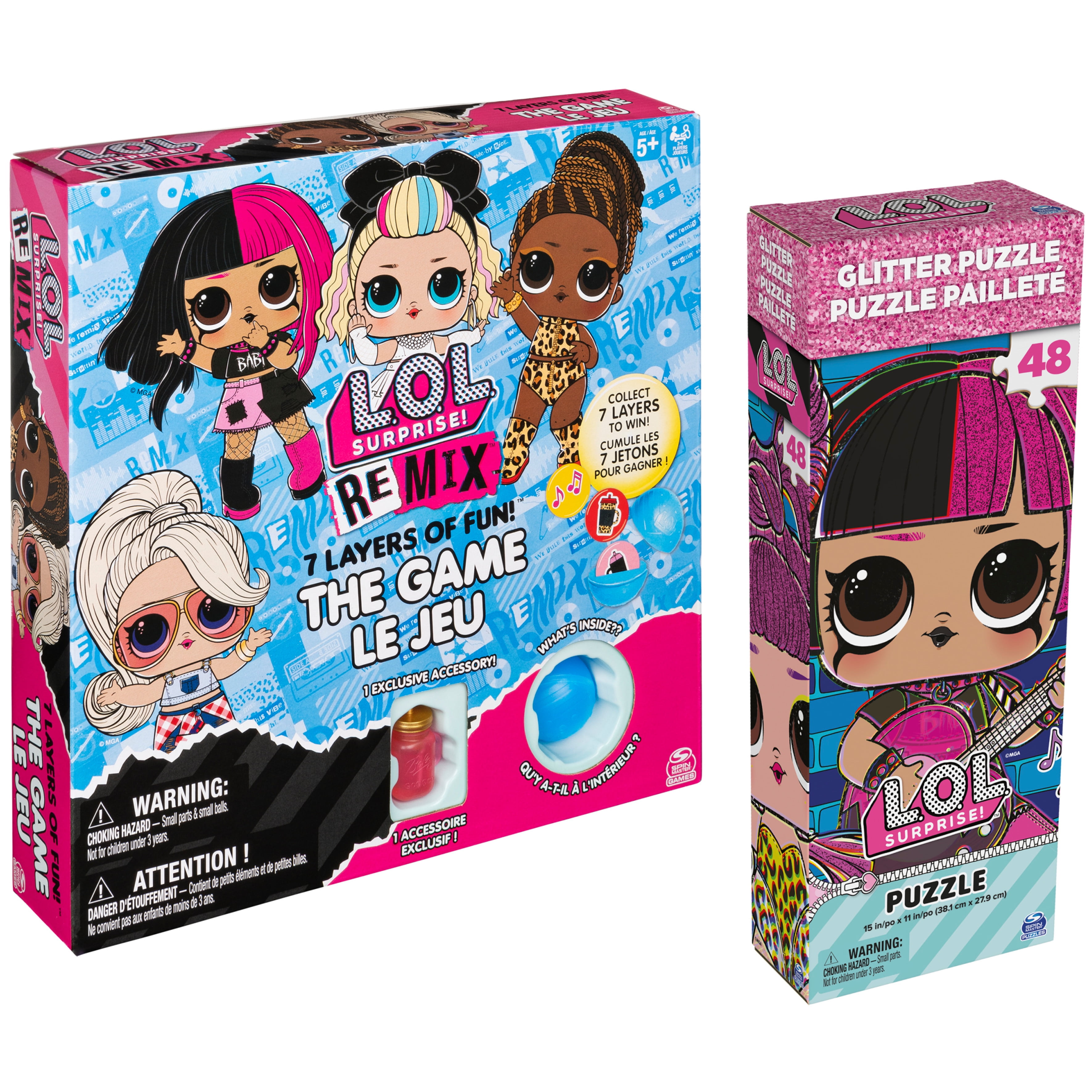 L.O.L. Surprise! Game and 48-Piece Glitter Puzzle, for Kids Ages 5 ...