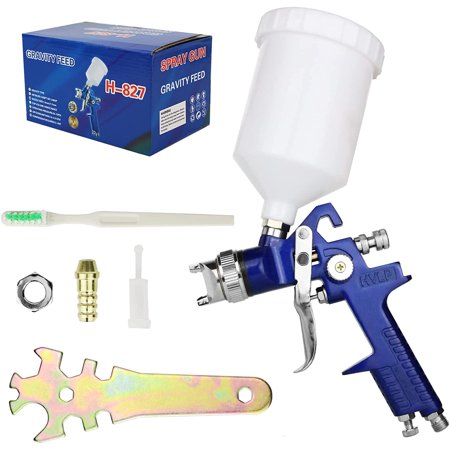 HVLP Spray Gun with 1.4mm Tip Mini Air Sprayer Gun Kit with 600cc ...