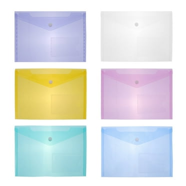 BAZIC Poly Envelope Binder Pocket Folder, 3 Hole Punched, Clear Letter ...