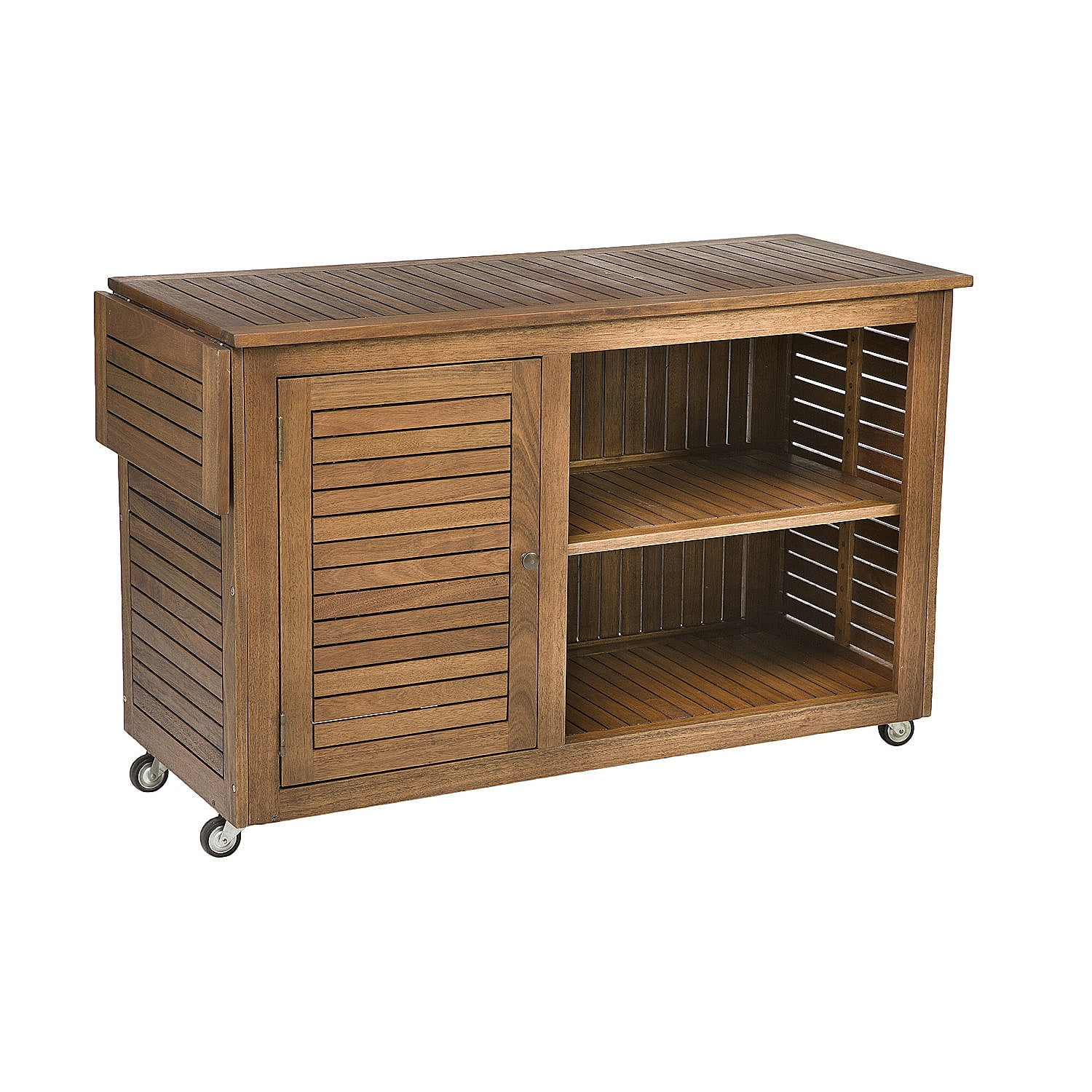 Evergreen Large Eucalyptus Wood Rolling Cart - Walmart.com