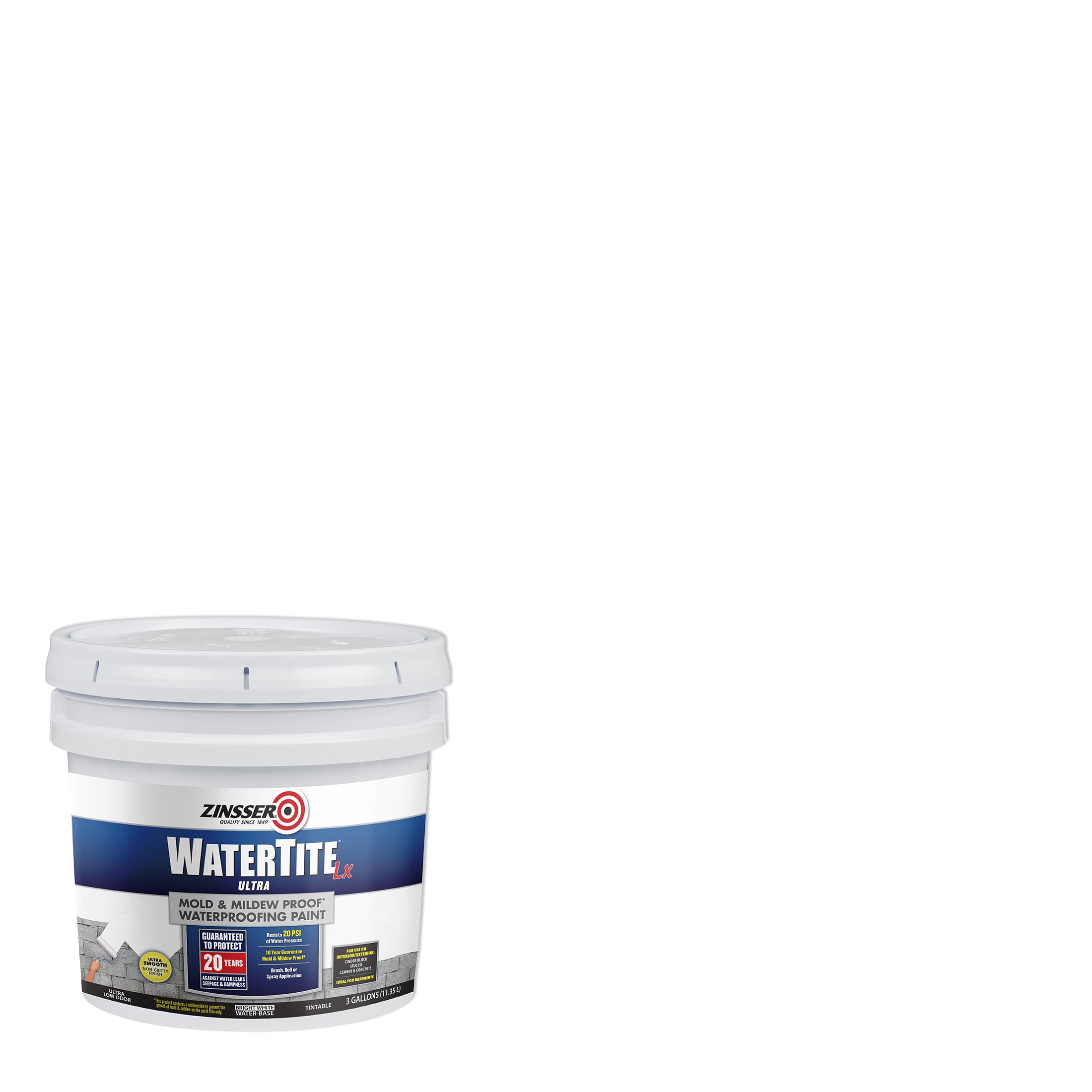Bright White, Zinsser WaterTite-LX Ultra Matte Mold and Mildew-Proof ...