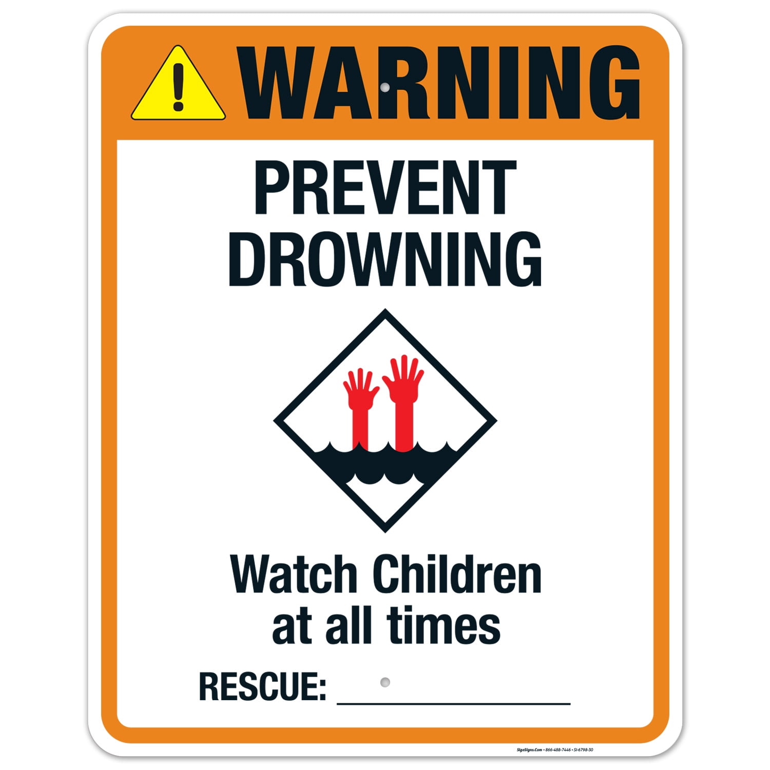 Prevent Drowning Sign, Pool Sign, - Walmart.com
