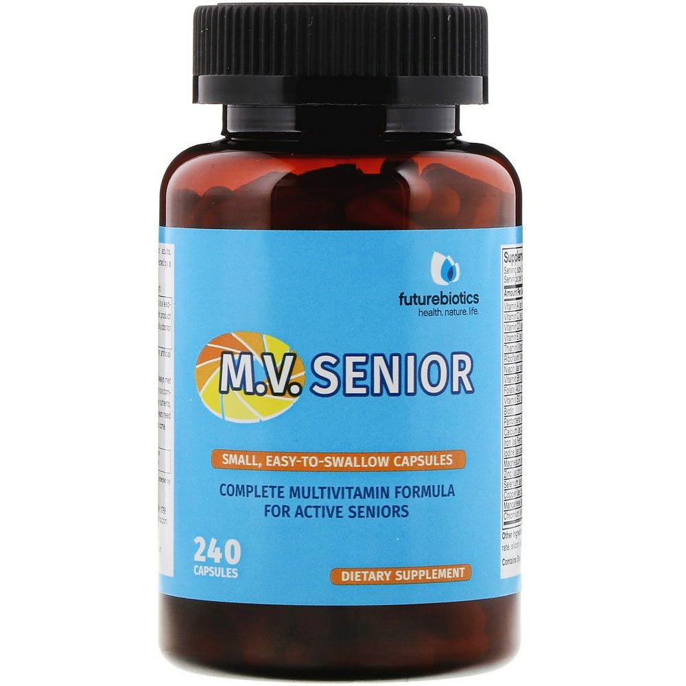 FutureBiotics M.V. Senior, Complete Multivitamin Formula, 240 Capsules ...