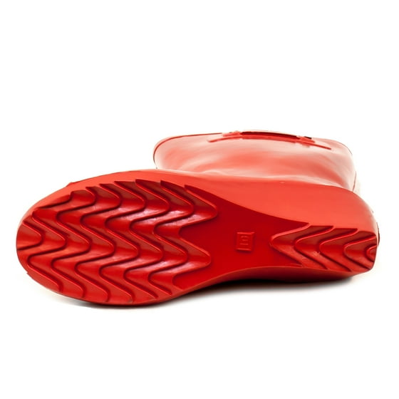 Forever Young - Women Red Rubber Rain Boots, Wedge Heel Design w ...