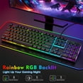 Cshidworld Mechanical Keyboard, 104 Keys, Rainbow LED Backlit, Blue ...
