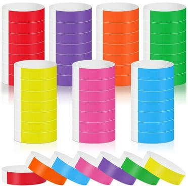 600 Paper WristBand Synthetic Paper Assorted Color Identity Bands Entry ...
