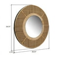 Maraya Tan Rattan-Bamboo Round Boho Wall Mirror - Walmart.com