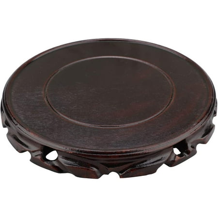 Vintage Rosewood Round Vase 20cm Oriental Style Stand Holder Table Lamp ...