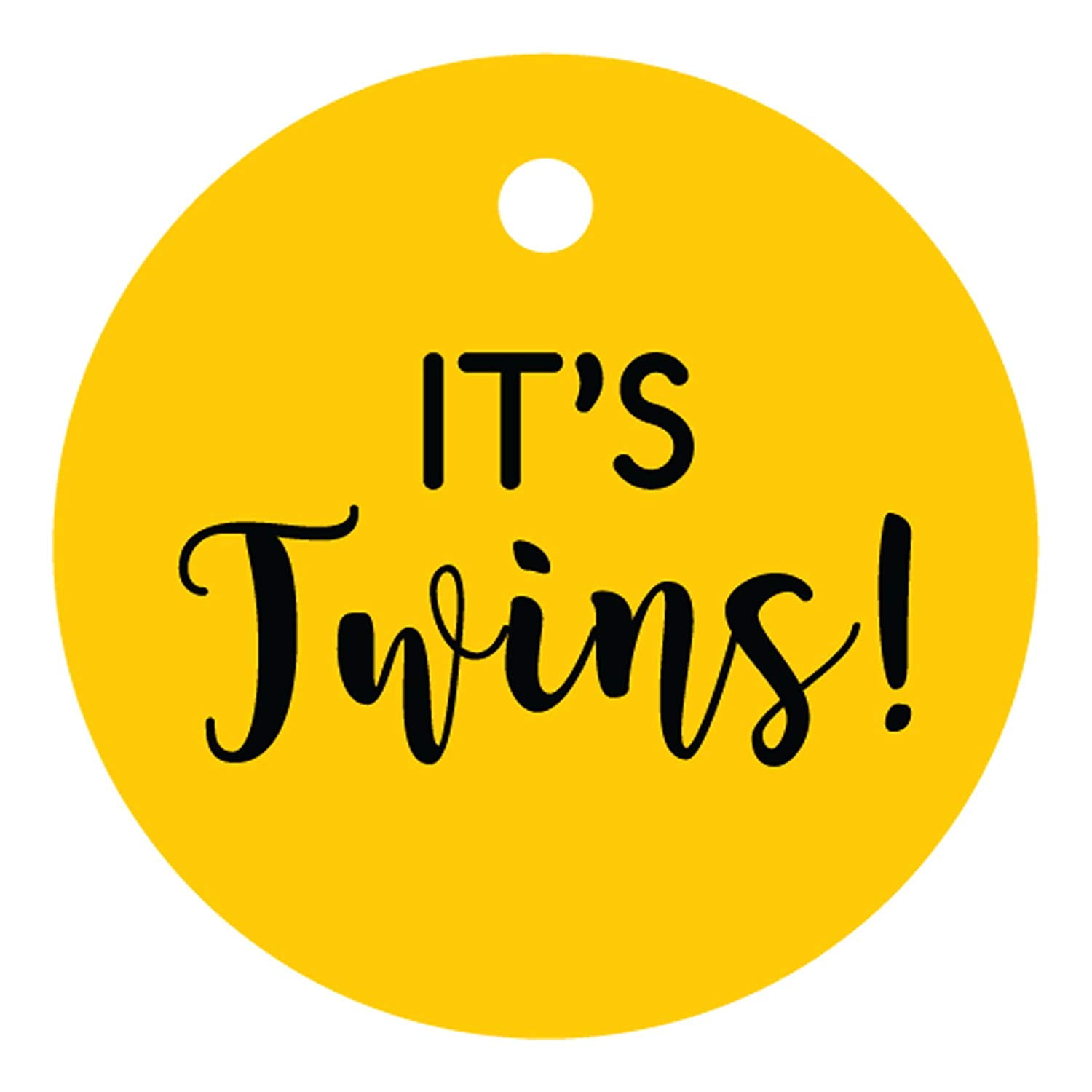100 PCS It's Twins Cricle Baby Shower Hang Tags Baby Shower Favor Gift ...