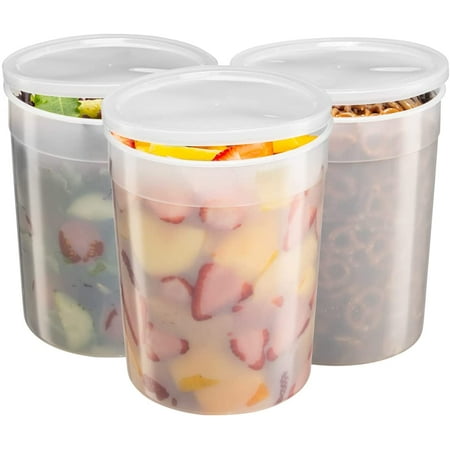 [6 Sets] 128 oz. Plastic Food Storage Deli Containers With Lids, Ice ...