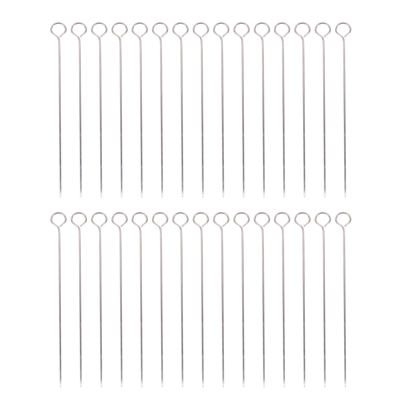 NUOLUX 30 Pcs Household Barbecue Skewers BBQ Needle Stick Stainless ...