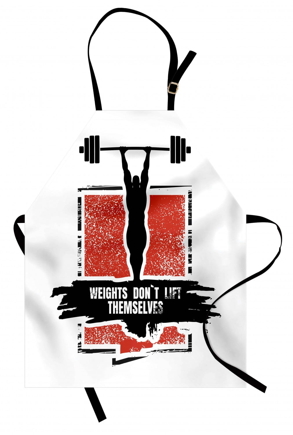 Fitness Apron Bodybuilder and Huge Barbell Silhouettes Icon of Posing ...