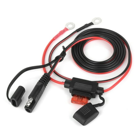 12V Ring Terminal Harness with Black Fused 2-Pin Quick Disconnect Plug ...