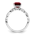 1.75 To 3mm 925 Sterling Silver Rhodium Plated Created Ruby and Diamond ...