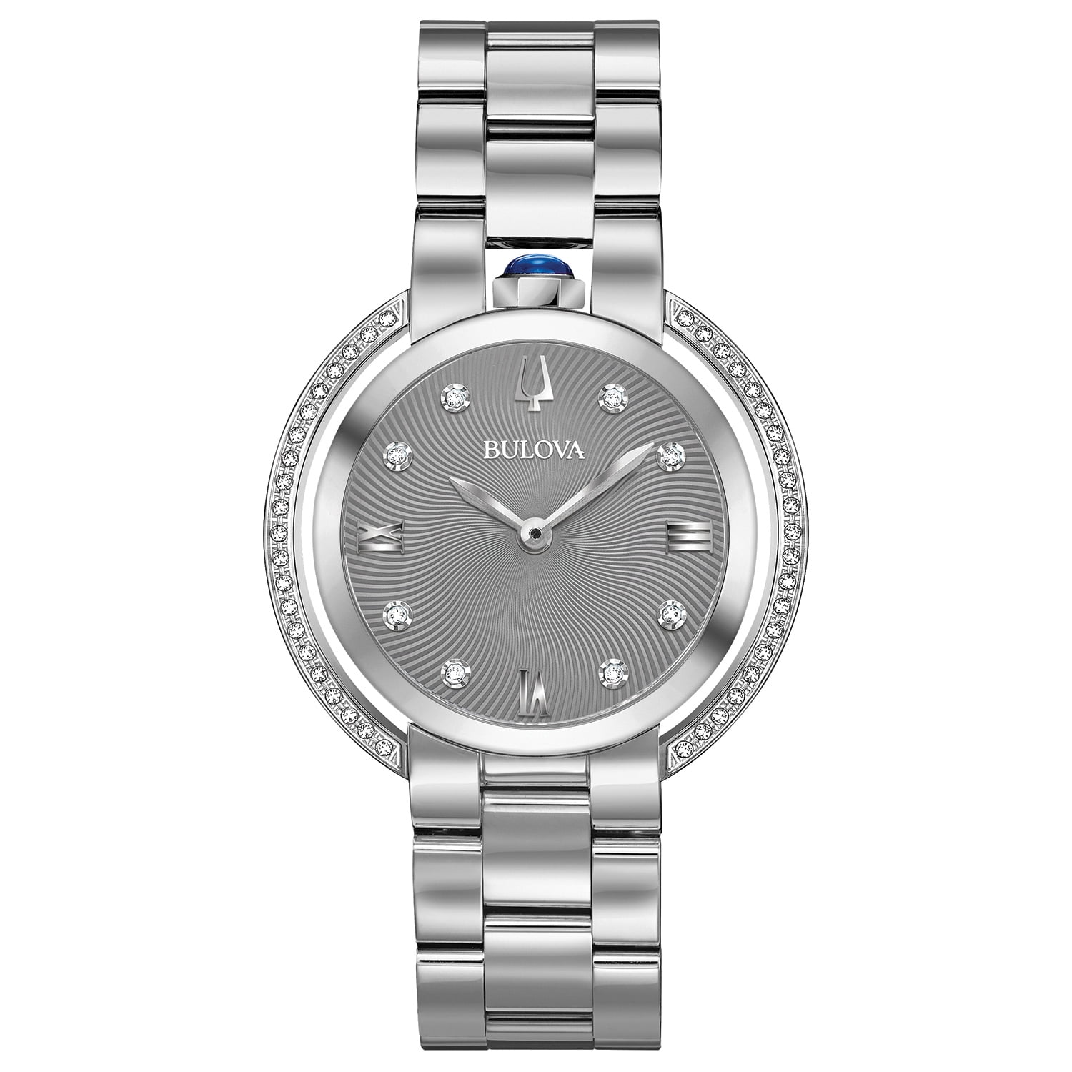 Bulova Women's Rubaiyat Stainless Steel Diamond Case Watch - Walmart.com