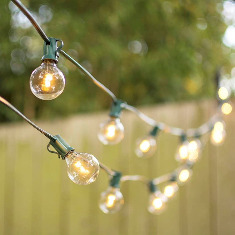 Wedding Lights LED Globe String Lights G40 Bulb 100 Ft Green C7 Strand ...