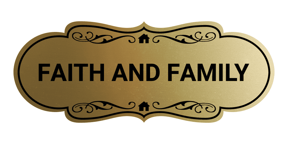 Designer Faith and Family Sign (Brushed Gold) - Small - Walmart.com