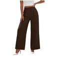 CFLVAEK Work Pants Women Dressy Wide Leg Pleated Office Slacks Trousers ...
