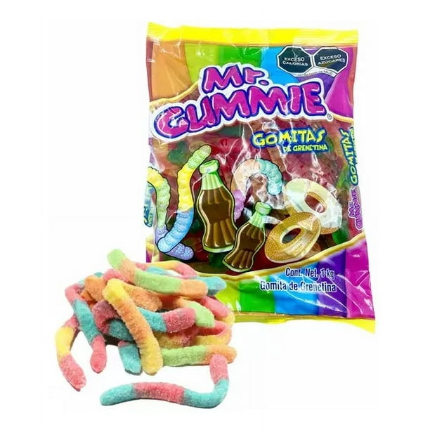 2 kilos de Gomitas de Lombriz Larga Neon - Mr. Gummie | Walmart en línea