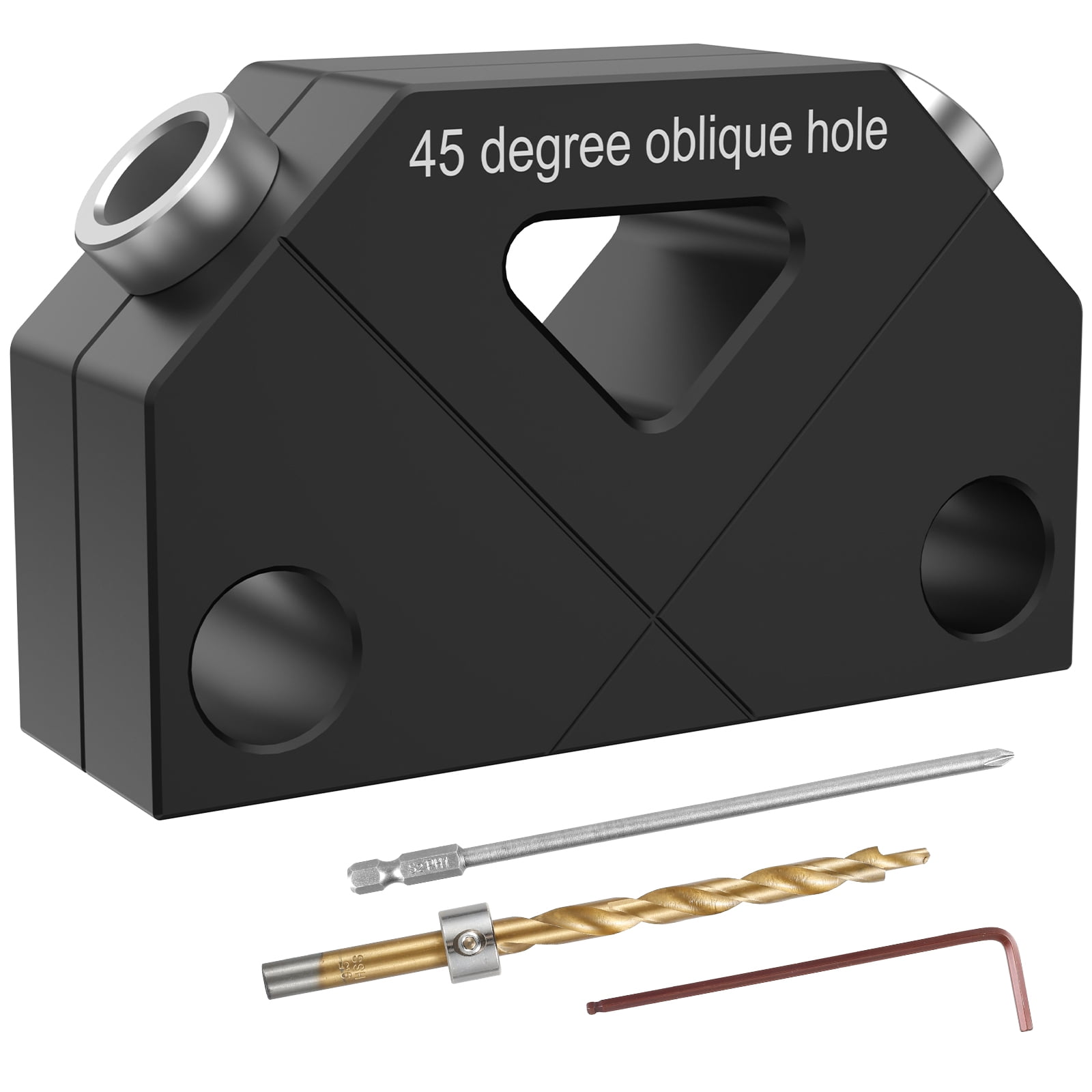 45 Angle Drill Guide Jig Aluminum Alloy Dowel Jig Kit 45 Angled Hole Drilling Positioner Drilling Hole Locator Multifunctional Woodworking Joint Angle Tool for Angled Dowel Joint Walmart