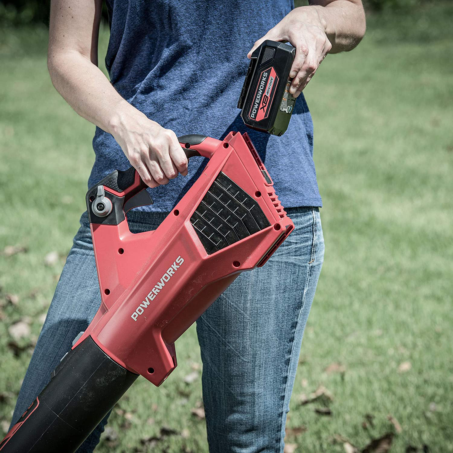 Buy Powerworks XB Cordless 40V Axial Leaf Blower with 2Ah Battery and ...
