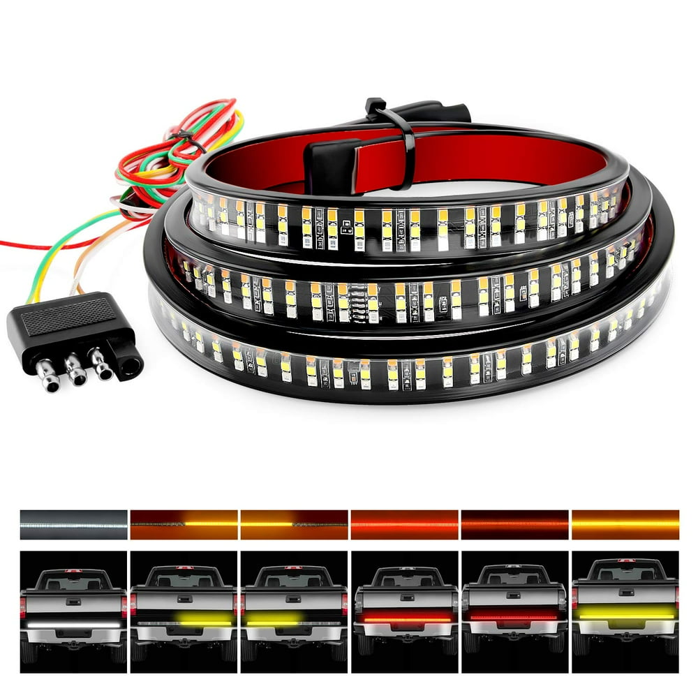 NILIGHT Flexible 60" LED Car Truck RV Tailgate Strip Bar Brake Reverse ...