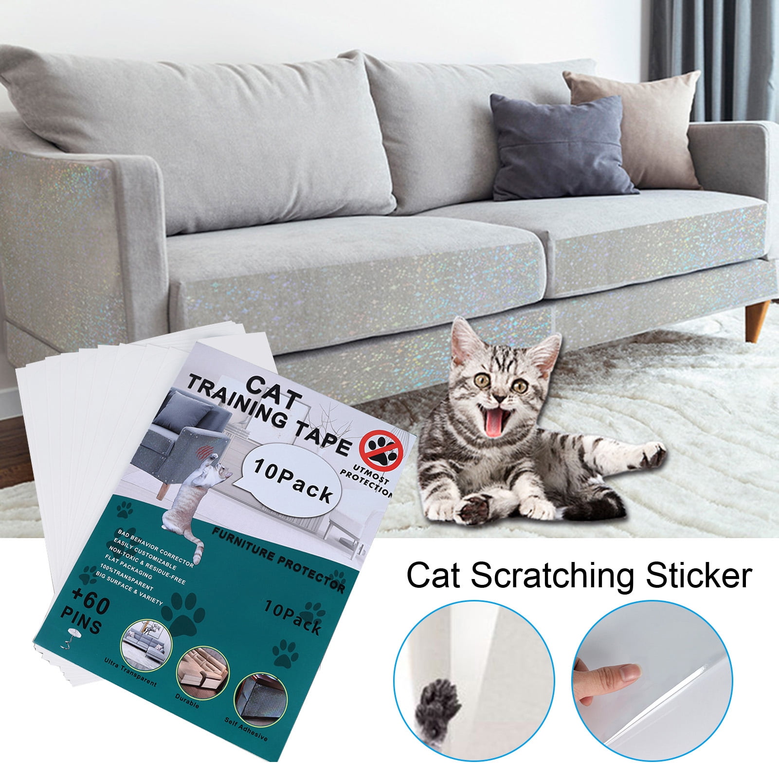 Hesroicy Cat Scratching Sticker - Wear-resistant with Colorful Star ...