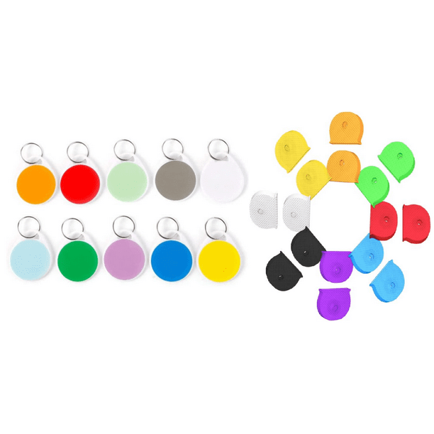 50 Pack Plastic Key Tags, 16 PCS Plastic Key Caps, Key Identification ...