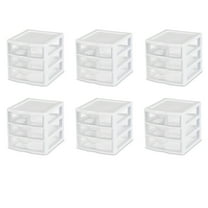 Sterilite Small 3 Drawer Unit, Plastic White, Countertop Storage ...