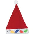PMU Christmas Light Up Santa Hat Red/White with Jumbo Retro Bulbs, XL ...