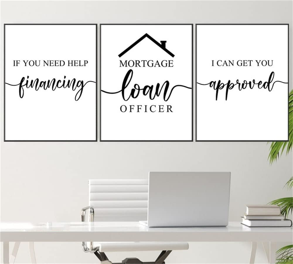3 Pieces Loan Originator Art Prints Mortgage Loan Officer Posters ...
