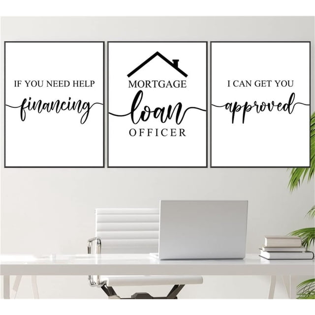 3 Pieces Loan Originator Art Prints Mortgage Loan Officer Posters ...