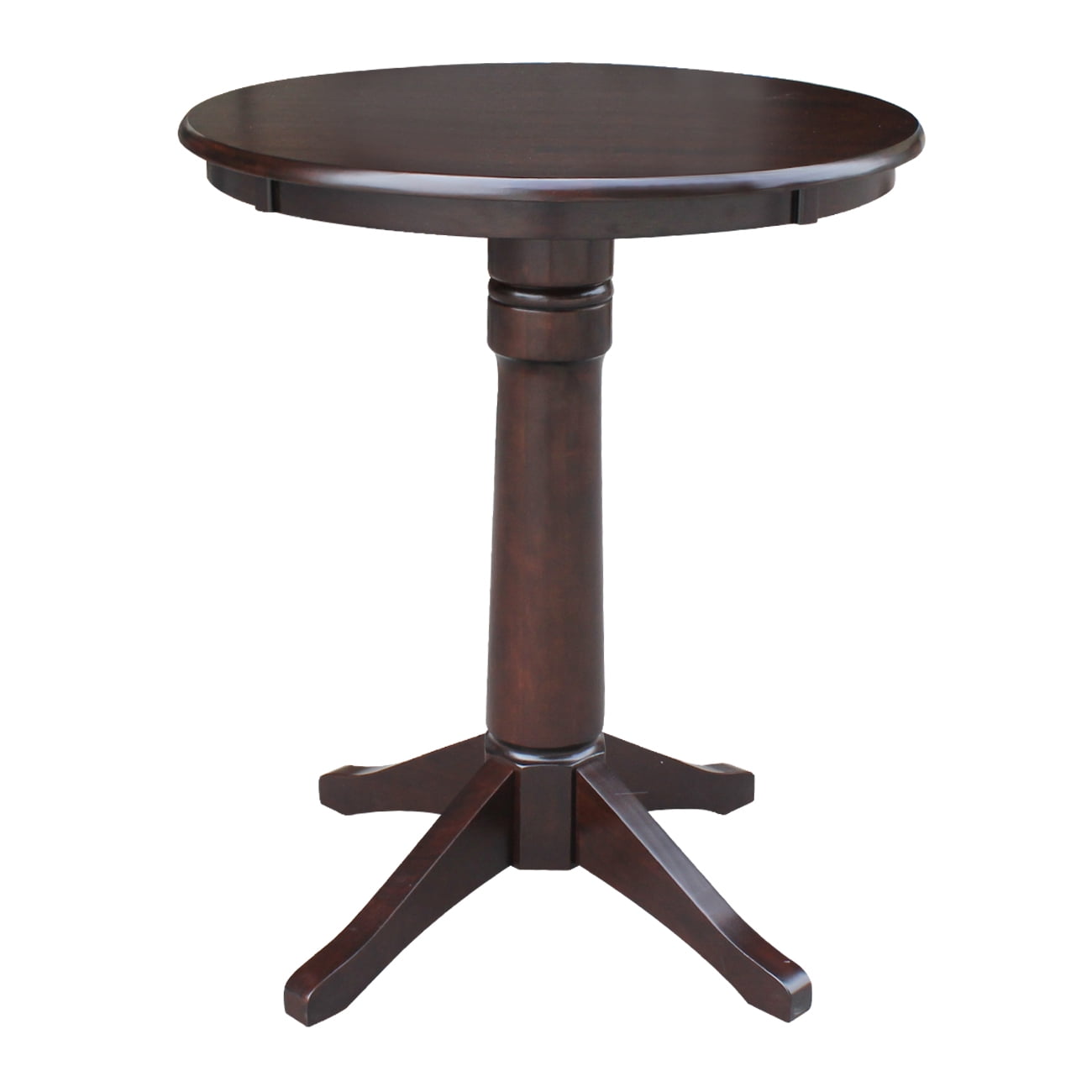 30" Round Pedestal Counter Height Table - Mocha - Walmart.com