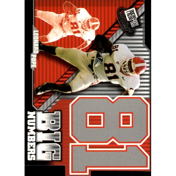 2006 Press Pass Big Numbers #BN7 Leonard Pope NFL Football Trading Card ...