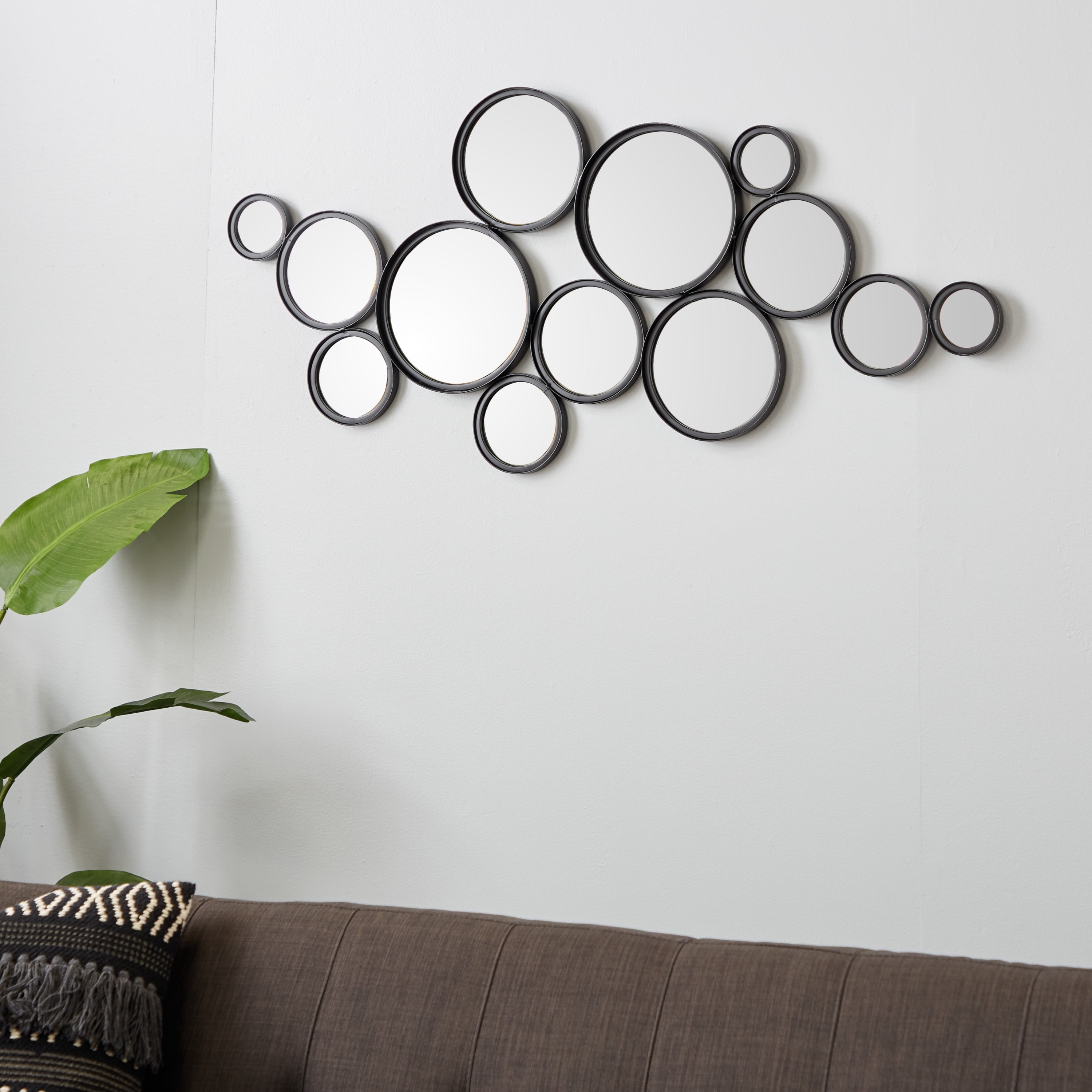 DecMode Contemporary Metal Bubble Cluster Inspired Wall Mirror, 24"W x ...