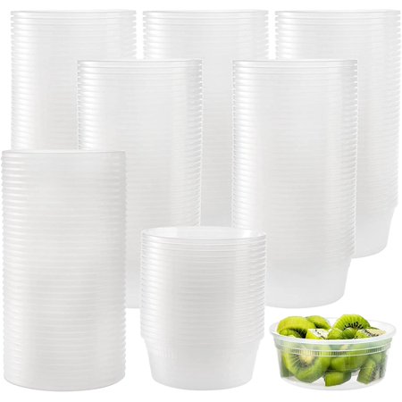 SHTUUYINGG 80 Pack Plastic Deli Food Containers with Lids - 8 Oz Food ...