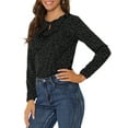 Allegra K Women's Ruffle Neck Long Sleeve Blouse Shirts XS Black-Dots ...