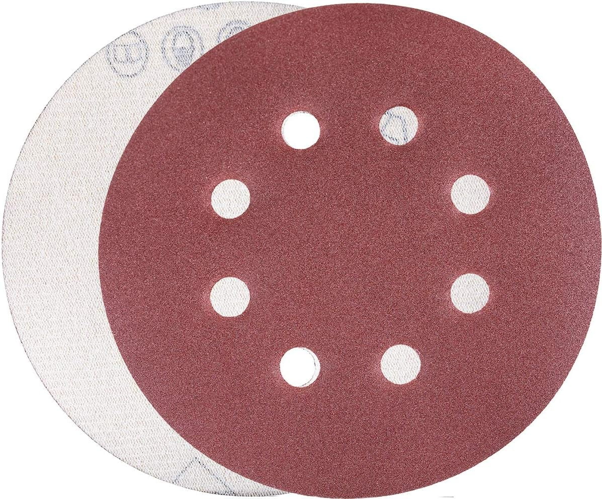 400 Grit Sanding Discs Pads, 8 Holes, 125mm/5-inch Hook and Loop Quick ...